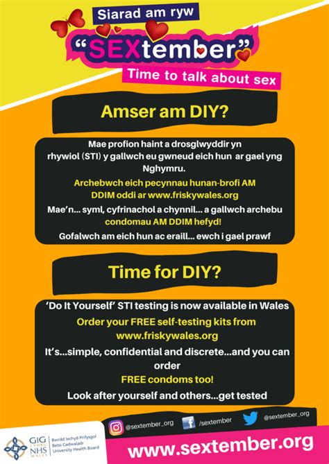 Sextember Poster DIY STI Home Testing Kits Betsi Cadwaladr University Health Board