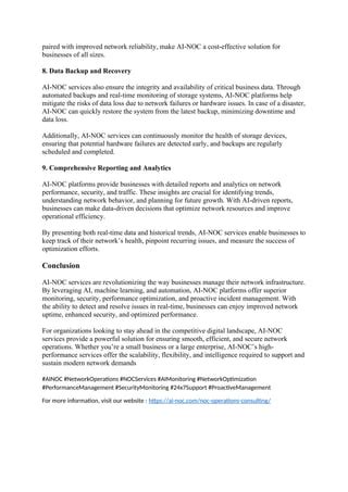 Key Features Of High Performance NOC Services From AI NOC DOCX