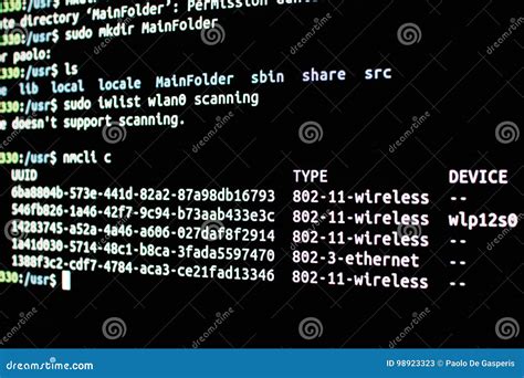 Scanning Wifi Networks Available With Security Level And Signal Stock