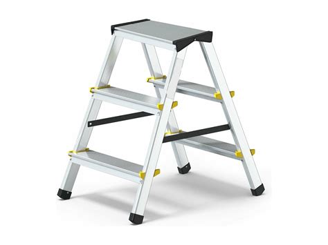 Sgabello Scala In Alluminio 3 Gradini 3x3 Doppia Salita 125 Kg