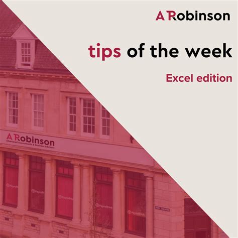 How To Boost Your Efficiency With Excel Tips A P Robinson Posted On