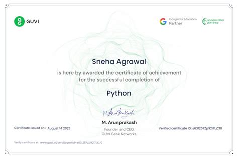 Sneha Agrawal On Linkedin Successfully Completed Core Python Including
