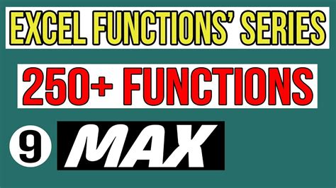 09 The Max Function Youtube