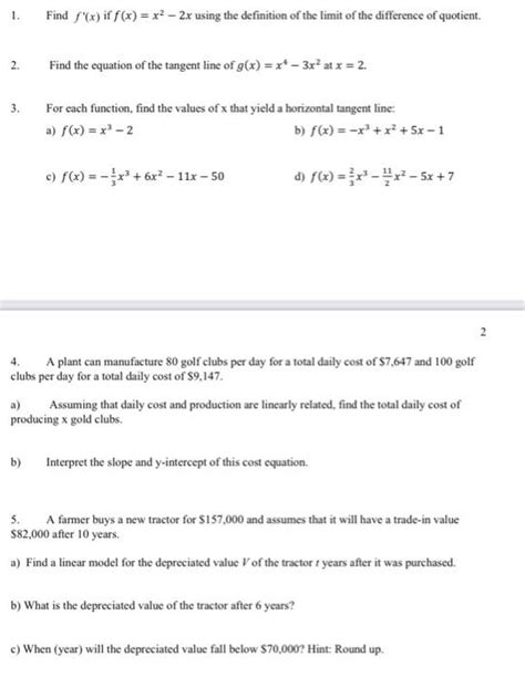 solved 1 find f′ x if f x x2−2x using the definition of