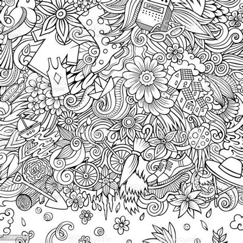 봄 손으로 그린 벡터 낙서 그림입니다 자연 프레임 디자인 3월에 대한 스톡 벡터 아트 및 기타 이미지 3월 4월 5월 Istock