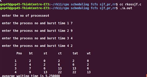 Operating System Program On Cpu Scheduling Shortest Job First Non Preemptive