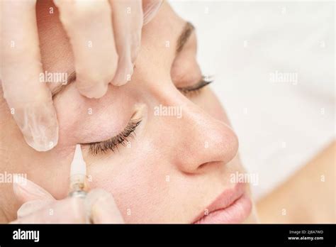 Permanent Makeup Beauty Spa Procedure Young Woman Face Tattoo Eye Permanent Makeup Beauty Spa Procedure Young Woman Face Tattoo Eye