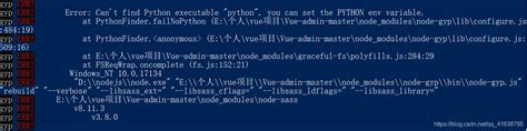 Vue Vue项目，执行npm Install，出现错误：cant Find Python Executable Python You Can Set The Python