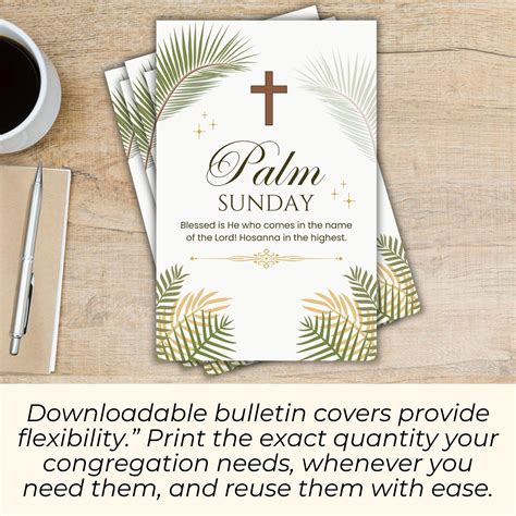 Palm Sunday Church Bulletin Art Cover Holy Days Easter Services