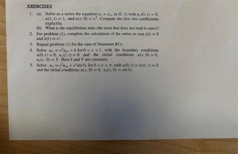 solved 1 a solve as a series the equation ut uxx in 0 1