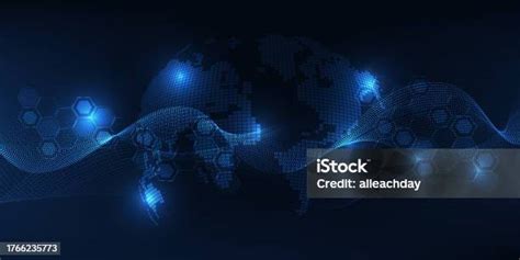 미래 파형 도트 연결 네트워크의 벡터 그림입니다 디지털 통신 혁신 및 기술 개념 0명에 대한 스톡 벡터 아트 및 기타 이미지