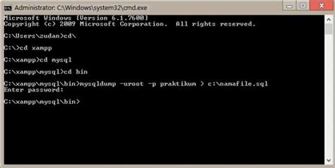 Cara Dump Database Mysql Via Command Prompt Praktikum Basis Data