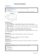 Tutorial 8 Correlation And Regression Solution 1 Pdf Tutorial 8