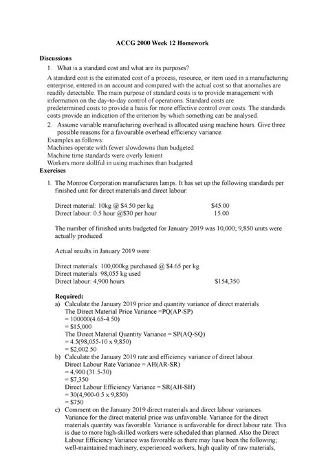 Accg 2000 Week 12 Homework Questions Converted Accg 2000 Week 12 Homework Discussions What Is