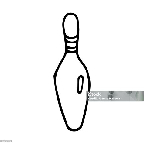 볼링 게임 낙서 스타일 벡터 삽화에 대 한 스키틀 흰색 격리 Championship에 대한 스톡 벡터 아트 및 기타 이미지 Championship 검은색 경기 스포츠