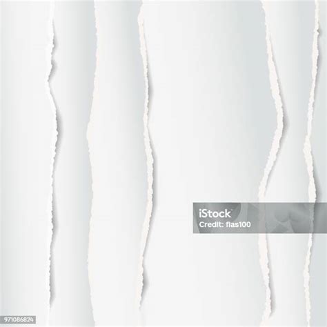 흰색 직사각형 종이 스트립 수직 위치 종이 노트의 찢어진된 가장자리와 다른 하나를 배치 벡터 일러스트 레이 션 0명에 대한 스톡 벡터 아트 및 기타 이미지 Istock