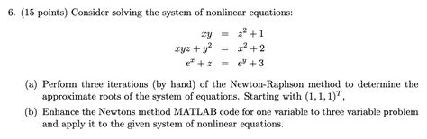 6 15 Points Consider Solving The System Of Chegg