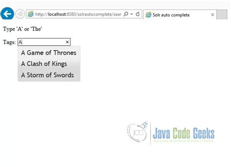Solr Autocomplete Example Java Code Geeks
