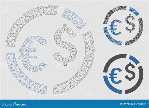Currency Diagram Vector Mesh Network Model And Triangle Mosaic Icon Stock Vector Illustration