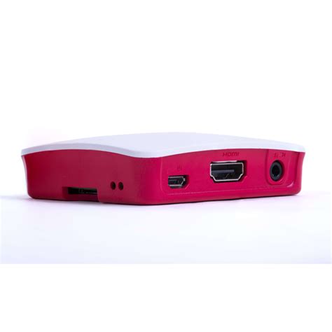 caja oficial raspberry pi 3 a rojo blanco
