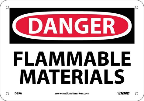 Danger Flammable Materials Sign Gd39pb