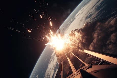Premium Ai Image Conceptual Shot Of A Futuristic Rocket Launch From Space Created With