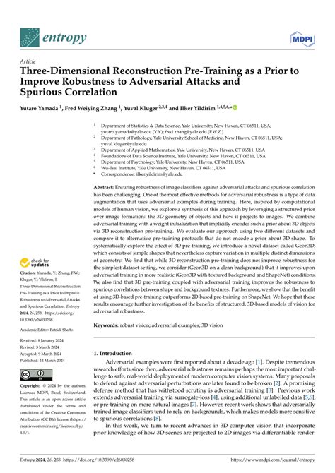Pdf Three Dimensional Reconstruction Pre Training As A Prior To Improve Robustness To