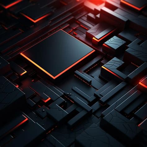 Premium Photo A Close Up Of A Computer Chip With A Red Light On It