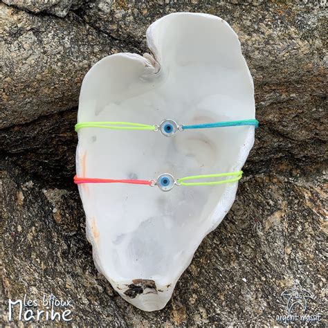 Bracelet Coton œil Bleu Les Bijoux Marine