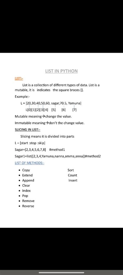 Sasidhar A On Linkedin Task 10 Practice List And List Comp Task 11 Prepare A Doc On List Task