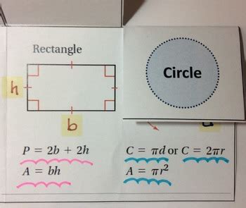 Area Perimeter And Circumference Foldable PDF EASEL TPT