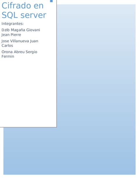 Doc Cifrado De Sql Server