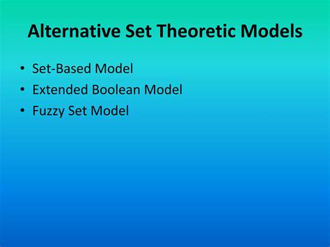 Information Retrieval 13 Alternative Set Theoretic Models Ppt