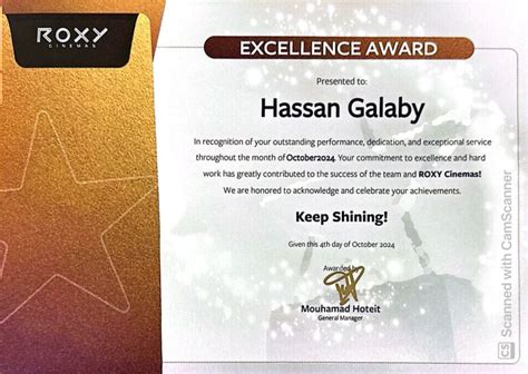 Excellenceaward Grateful Teamsuccess Roxycinemas Dedication Professionalachievement