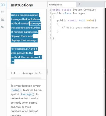 Answered Labl Instructions Write A Program Named Averages That