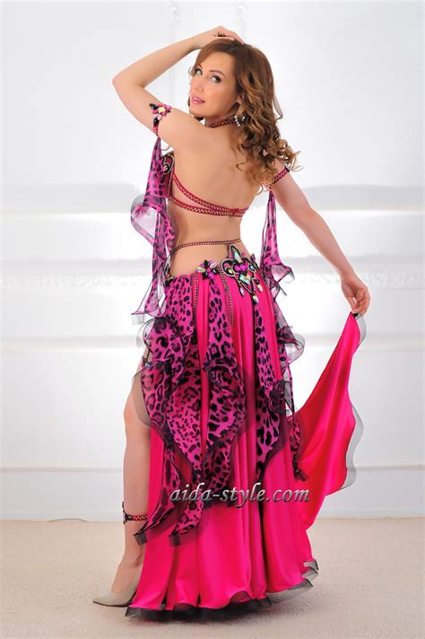 Pink Belly Dance Costume With Leopard Print Aida Style