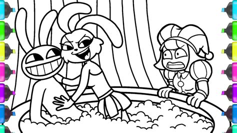 Coloring Pages The Amazing Digital Circus How To Color Jax And Hoppy