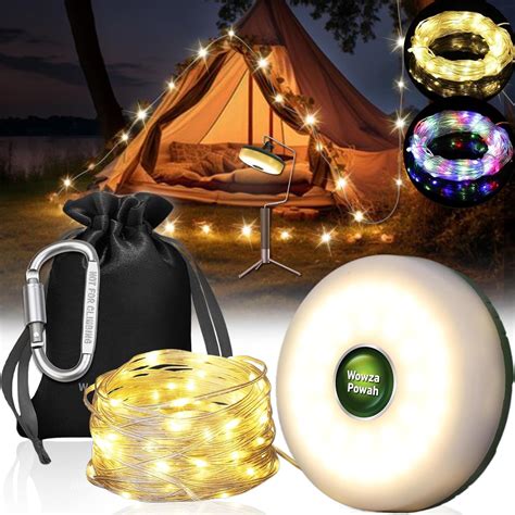2 In 1 Camping String Lights Set Outdoor Portable Stowable Camping