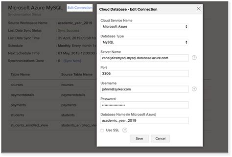 Import From Microsoft Azure Mysql Zoho Analytics On Premise