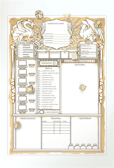 Crest Of Light Character Sheet Dnd 5e Etsy