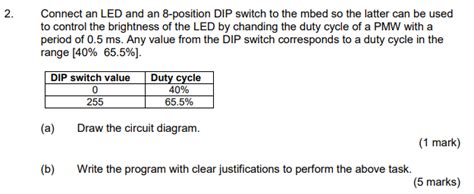 Solved Connect An LED And An 8 Position DIP Switch To The Chegg Com