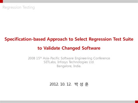 Pdf Specification Based Approach To Select Regression Test Suite To