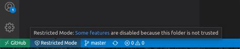 Restricted Trust Status Bar Item Should Use Rich Hover · Issue 125408 · Microsoft Vscode · Github