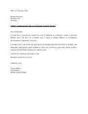 Forwarding Letter Docx Date Th October Human Resource Bethanie WA Australia Subject