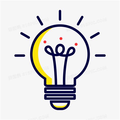 创意的简笔小灯泡元素图片免费下载 PNG素材 编号z7riwegxk 图精灵