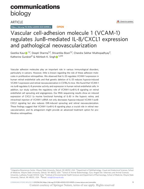 Pdf Vascular Cell Adhesion Molecule 1 Vcam 1 Regulates Junb Mediated Il 8 Cxcl1 Expression