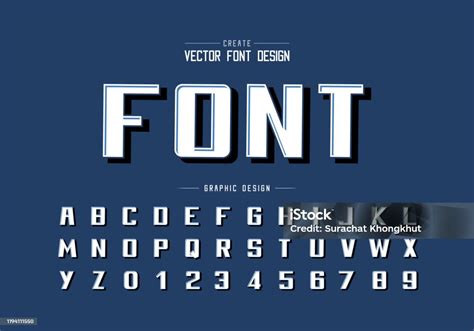 굵은 글꼴 및 검은 그림자 알파벳 벡터 서체 및 숫자 디자인 쓰기 0명에 대한 스톡 벡터 아트 및 기타 이미지 0명 3차원 형태 교육 Istock