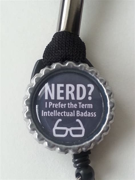 Lanyards With Id Badge Reel Nerd Prefer Intellectual Etsy