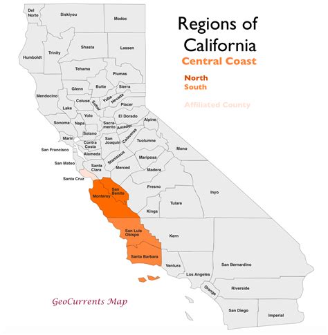 Central Coast Map Of California
