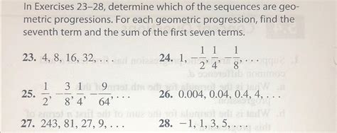 Solved Can You Pls Do 232426and27in Exercises 23 28